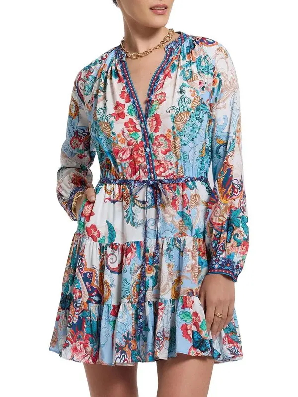 Robert Graham Sydney Floral Silk-blend Tie-waist Minidress - Multi