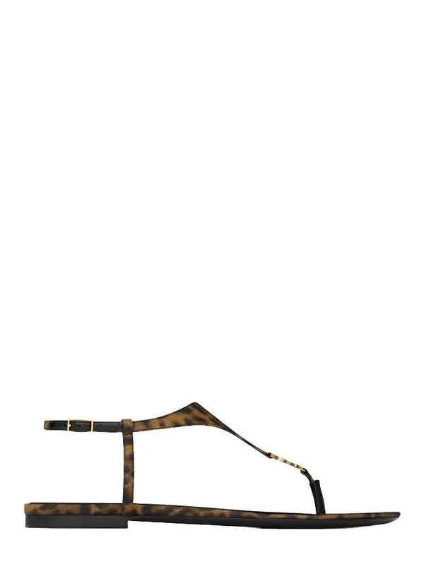 Saint Laurent Cassandra Sandals In Grosgrain - Leopard