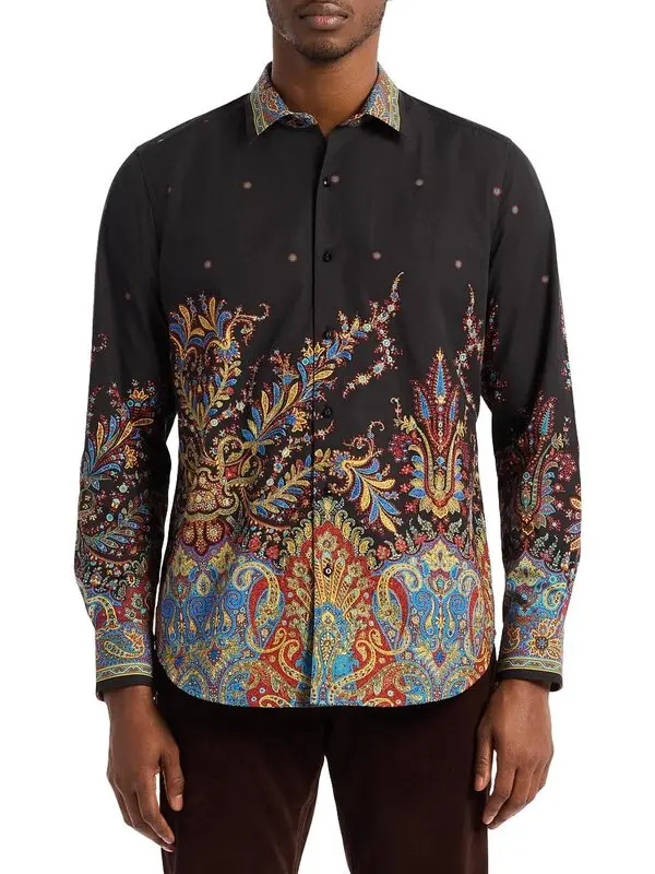 Robert Graham Taj Mahal Paisley Embroidered Cotton Shirt - Multi