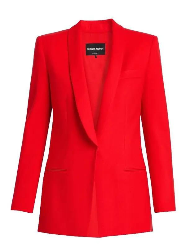 Giorgio Armani Shawl Lapel Virgin Wool Blazer - Geranium