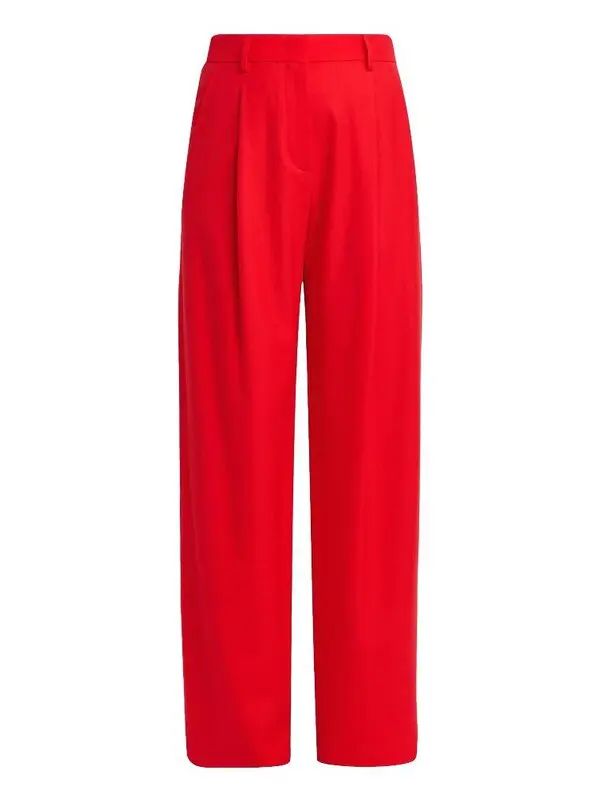 Giorgio Armani Virgin Wool Wide-leg Trousers - Geranium