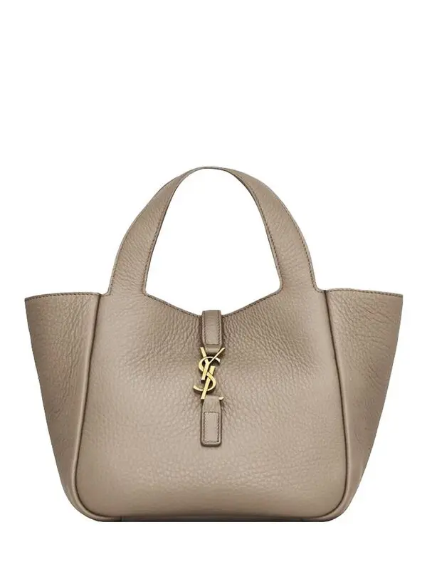Saint Laurent Le 5 À 7 Baby Bea Top Handle Bag In Grained Leather - Light Cumin