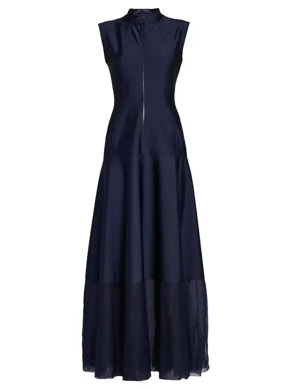 Giorgio Armani A-line Maxi Dress - Blue