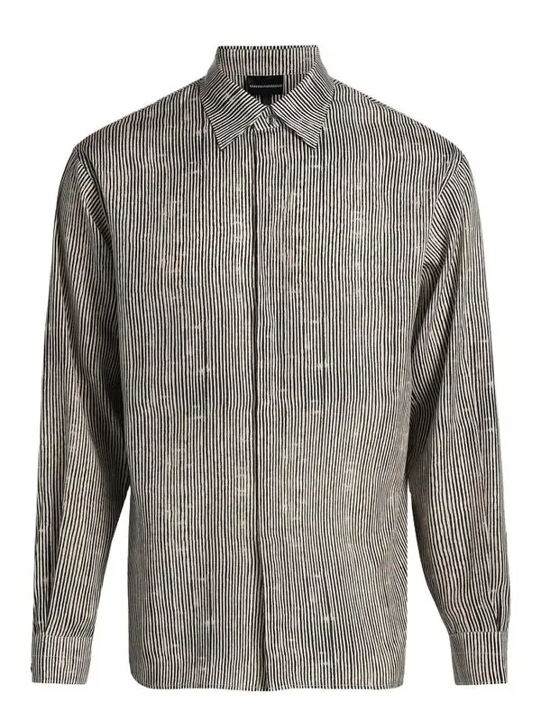 Emporio Armani Irregular Stripe Sport Shirt - Fancy Irregular Line