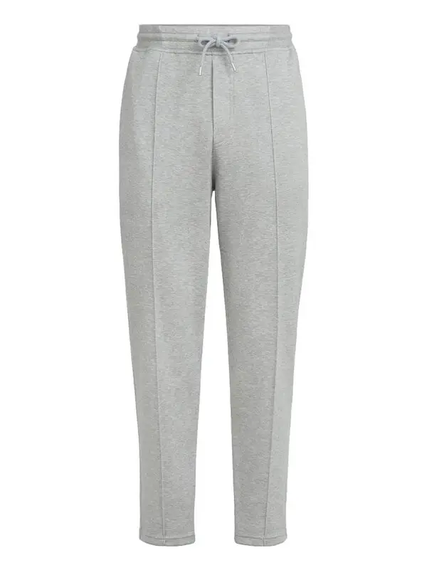 Brunello Cucinelli French Terry Double Cloth Trousers With Crête Detail - Medium Grey