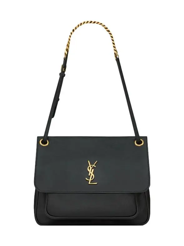 Saint Laurent Niki Soft Medium Shoulder Bag In Lambskin - Black