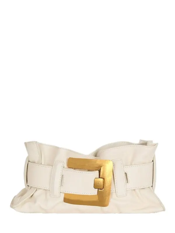 Balmain Mini Anthem Leather Top Handle Bag - Creme