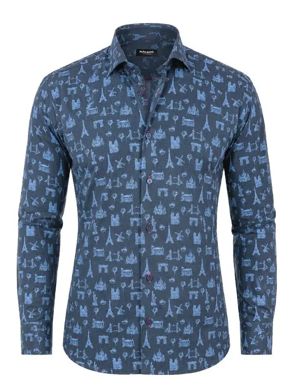 MACEOO Fibonacci Paris Tour Shirt - Blue