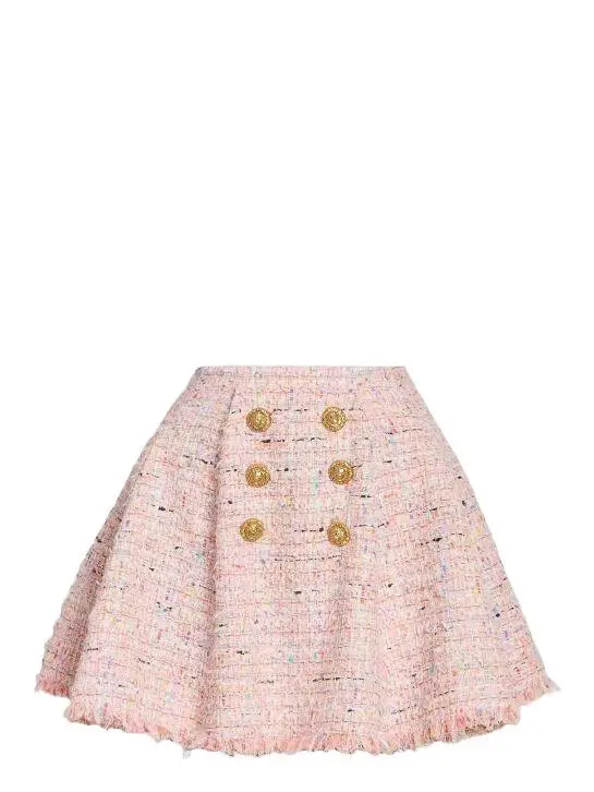 Balmain Tweed Double-breasted Miniskirt - Multicolore
