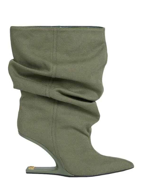 Balmain 95mm Draped Sculptural Ankle Boots - Vert