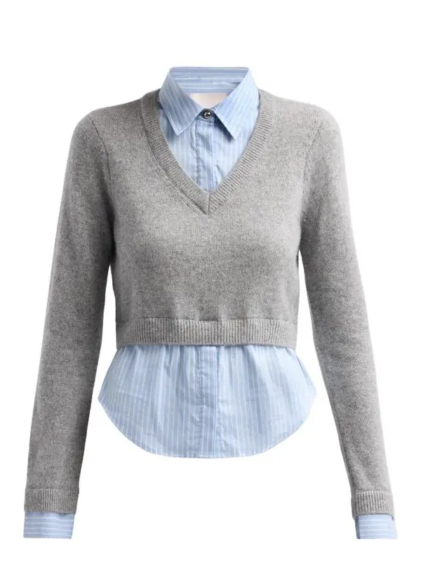 Cinq À Sept Renna Layered Sweater - Heather Grey
