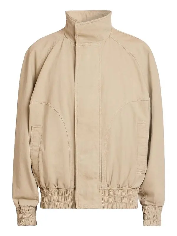 Balmain Logo Cotton Bomber Jacket - Sable