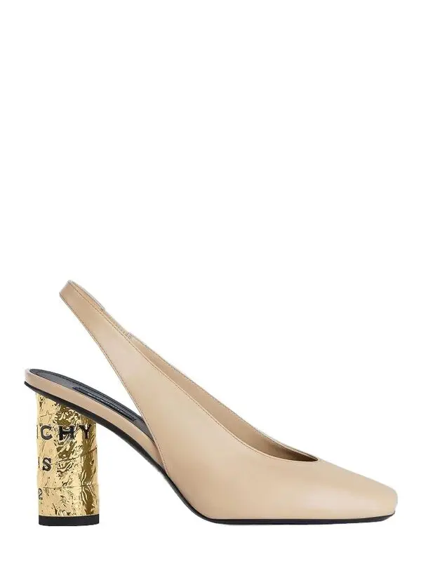 Givenchy Tape Slingbacks In Leather - Beige