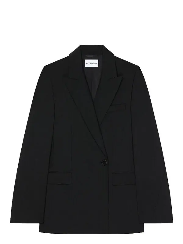 Givenchy Double-breasted Cocoon Blazer In Wool And Mohair - Black