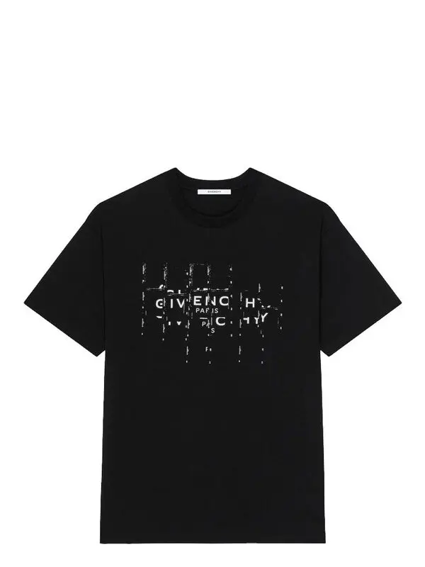 Givenchy T-shirt In Cotton With Photographic Negative Print - Black