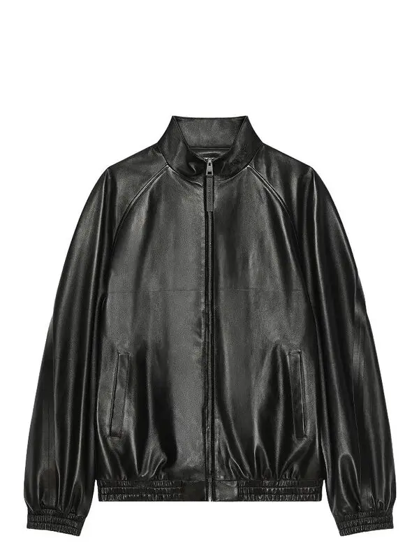 Givenchy Couture Seam Track Jacket In Nappa Leather - Black