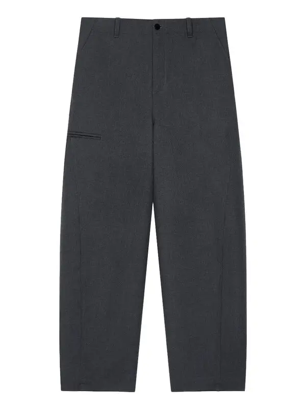 Givenchy Couture Seam Pants In Cotton With Checked Reverse - Grey