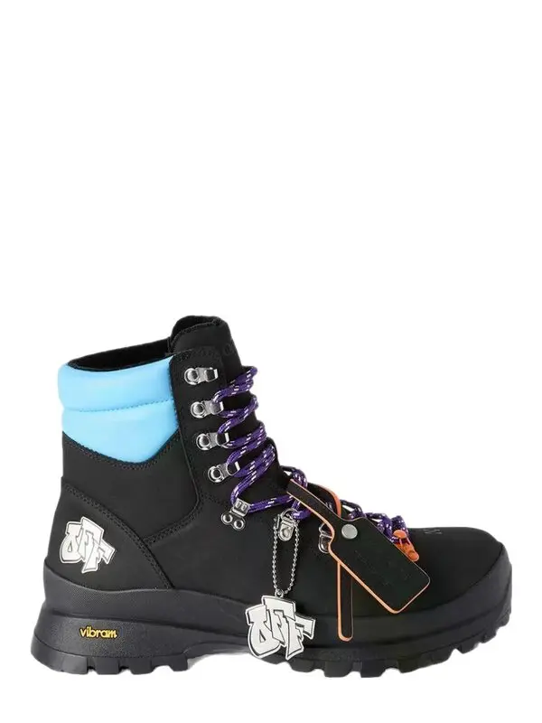 Off-White Logo-patch Panelled Hiking Boots - Black