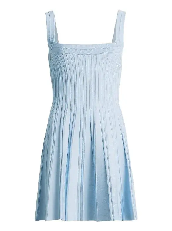Simkhai Indie Textured Knit Sleeveless Minidress - Tidepool
