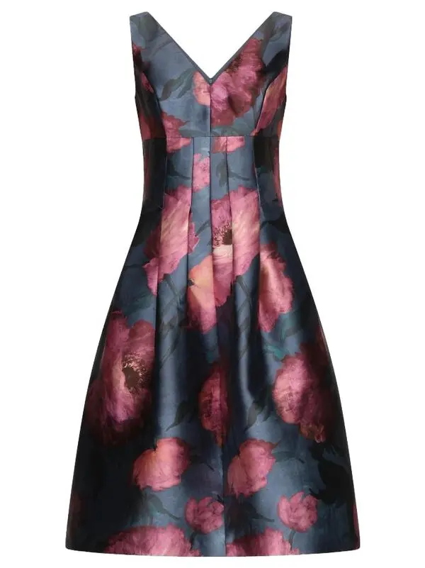 KAY UNGER Ines Poppy Cocktail Dress - Chambray Multi