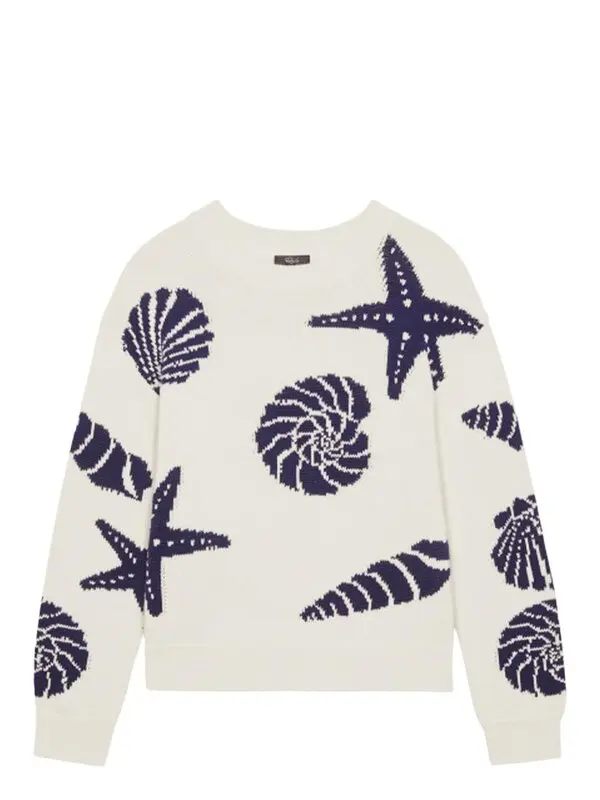 Rails Zoey Intarsia-knit Crewneck Sweater - Seashells