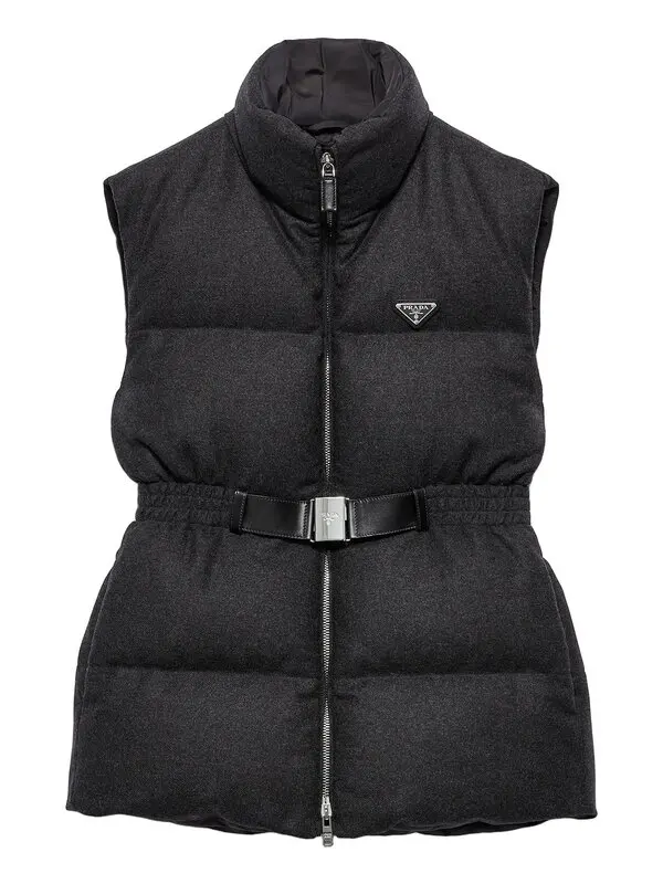 Prada Re-wool Down Vest - Grey