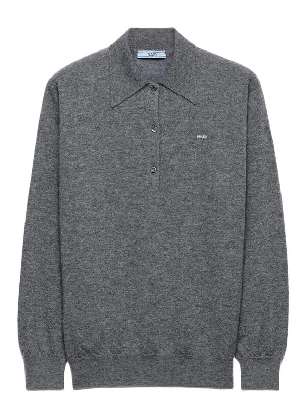 Prada Cashmere Polo Sweater - Grey