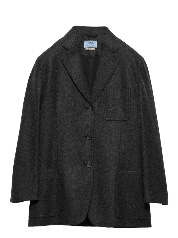 Prada Re-wool Single-breasted Jacket - Grey
