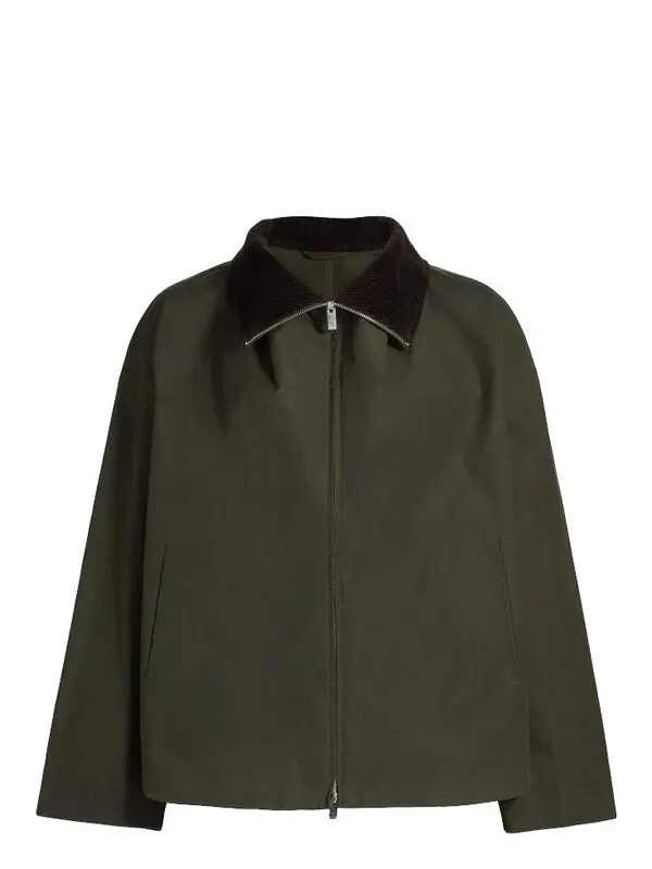 TOTEME Funnelneck Cotton Jacket - Forest