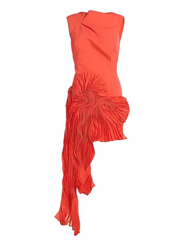 Acler Forever Young Aberleigh Organza-drape Minidress - Chilli