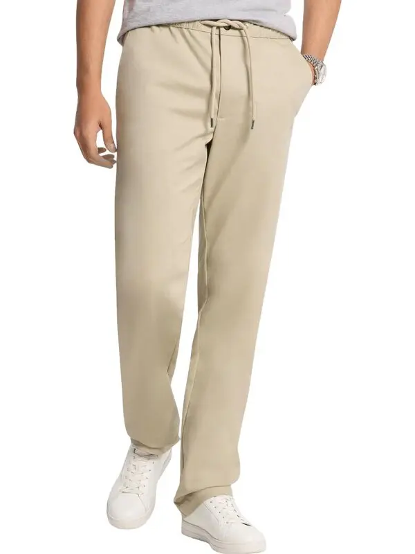 Michael Kors Bedford Stretch-cotton Regular-fit Drawstring Trousers - Stone