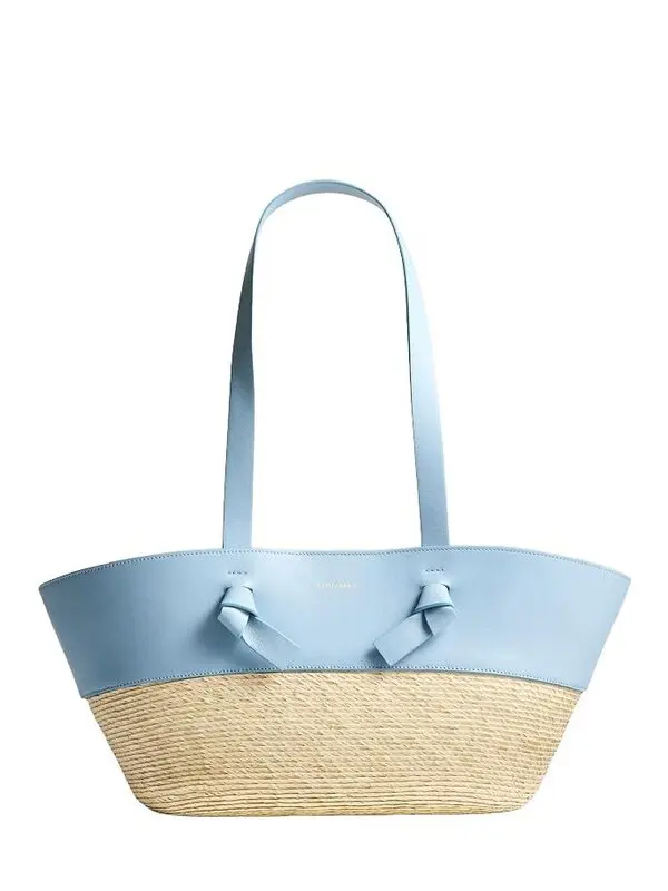 Altuzarra Knot Basket Palm & Leather Small Tote Bag - Danube