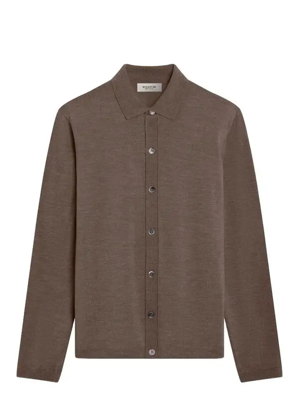 Bugatchi Alistair Wool Shirt - Walnut