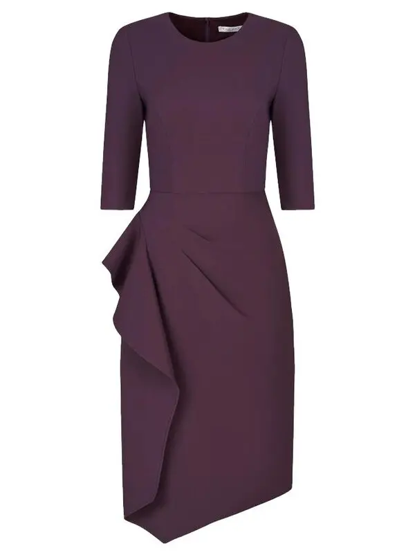 KAY UNGER Esther Stretch Crêpe Cocktail Dress - Fig