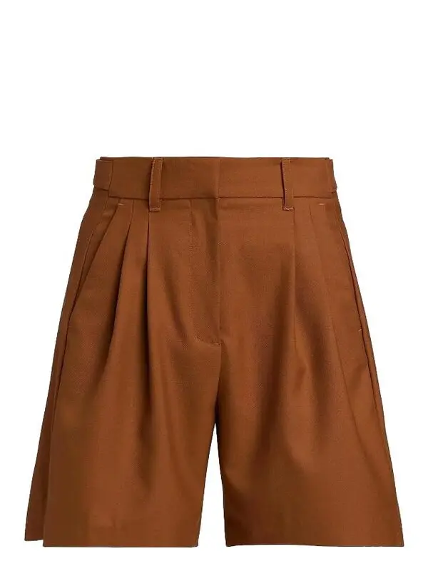 Ronny Kobo Andora Wool-blend Long Shorts - Rust