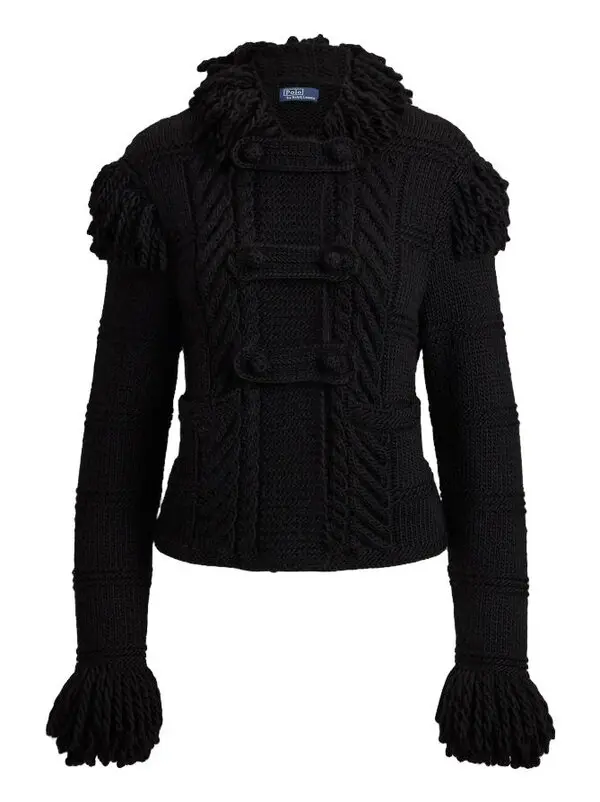 Polo Ralph Lauren Cable-knit Wool Cardigan - Black