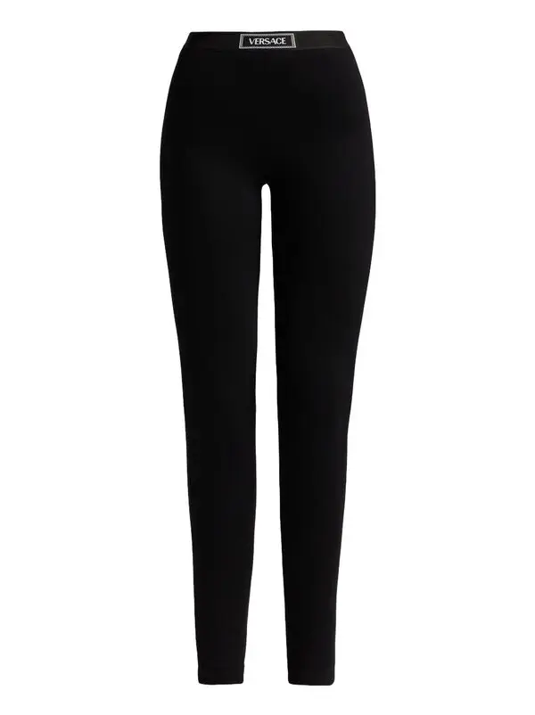 Versace 90's Logo Seamless Leggings - Black