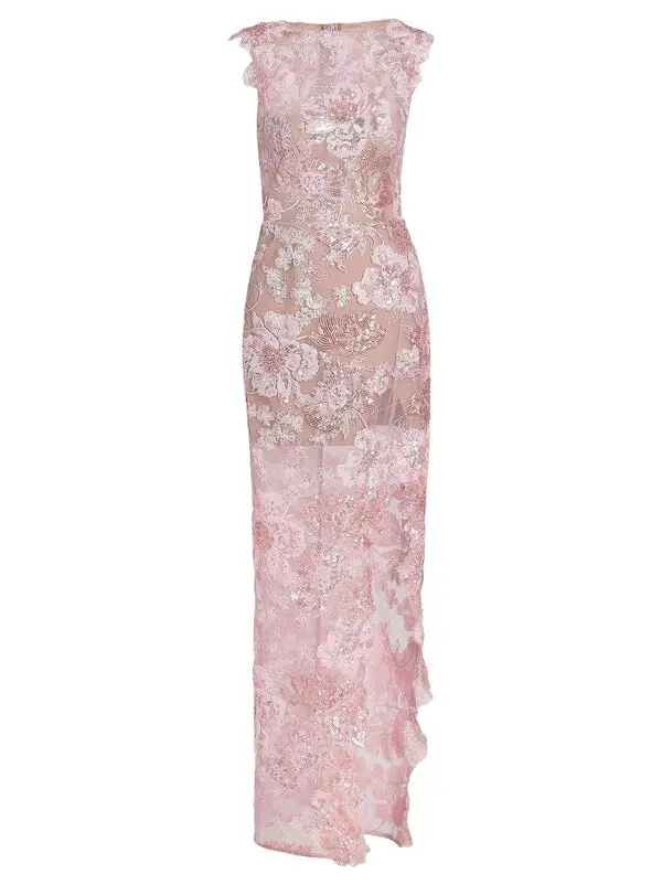 BRONX BANCO Capri Ellie Sequined Gown - Blush