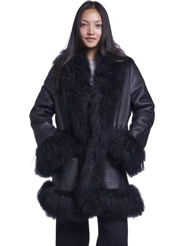 BLUE DUCK Tuxedo Shearling Jacket - Black