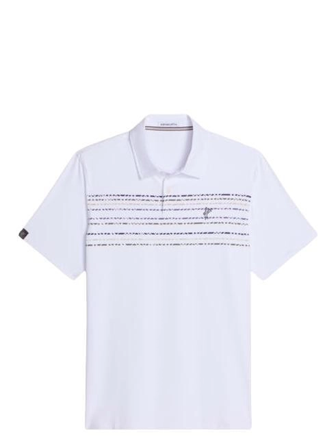 ASHWORTH GOLF Mini Chest Stripe Polo - White Multi