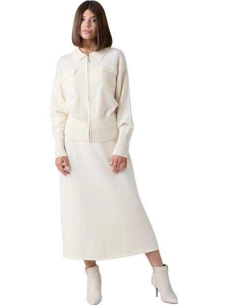 LE FAFO Cashmere Blend Skirt - Cream