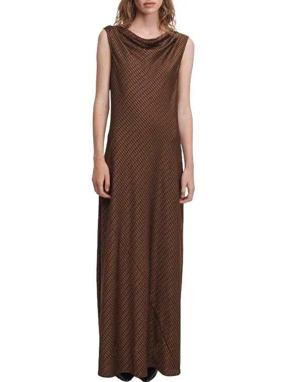 Rag & Bone Jessica Cowl Neck Maxi Dress - Deep Brown