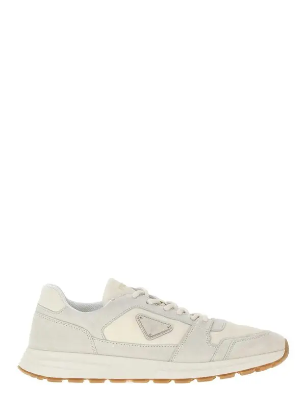 Prada Two-tone Canvas And Suede Prax Sneakers - Multicolor