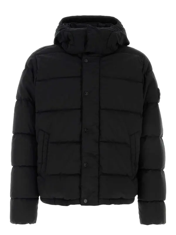Stone Island Stretch Wool Blend Down Jacket - Black