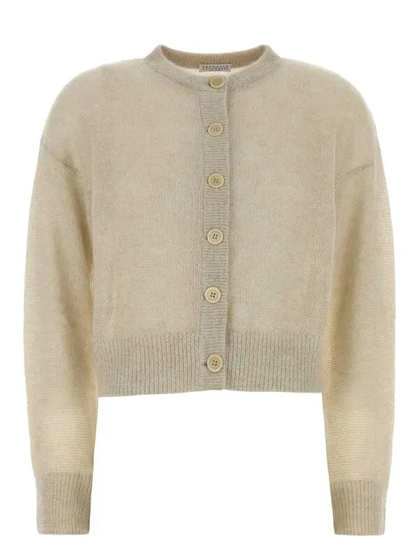 Brunello Cucinelli Sand Mohair Blend Cardigan - Brown