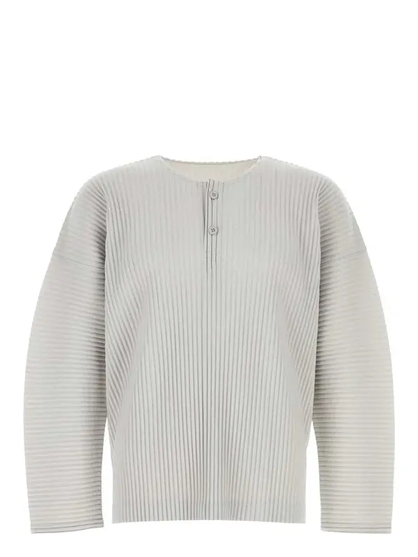 Issey Miyake Light Grey Polyester T-shirt - Gray