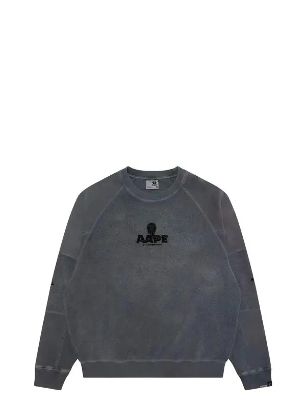 AAPE BY *A BATHING APE Logo-appliqué Raglan-sleeve Sweatshirt - Grey