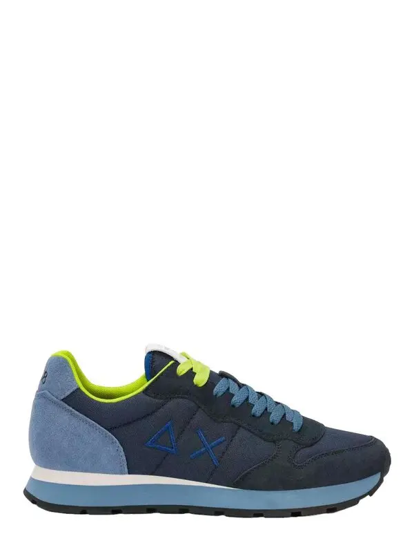 SUN 68 Tom Logo-embroidered Panelled Sneakers - Blue