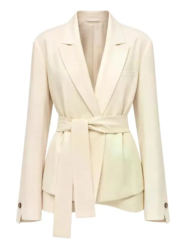 BLUGIRL Belted Wrap-front Blazer - Neutrals