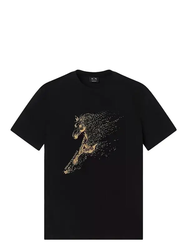 Armani Exchange Horse-print T-shirt - Black